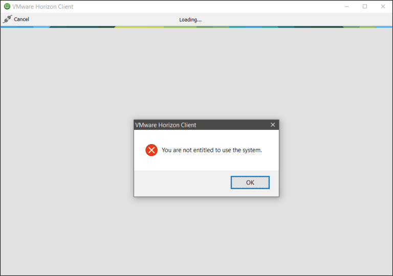 VMware Horizon View – Remote Access Error : You are not entitled to use ...